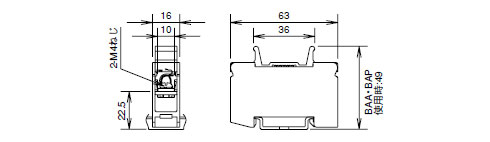 BAシリーズターミナルブロック ヒューズ付き端子台 BAF111[仕様]｜もの造りサポーティングサイト FA Ubon （エフエー ユーボン）