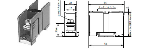 BAシリーズターミナルブロック 端子台 [寸法]｜もの造りサポーティングサイト FA Ubon （エフエー ユーボン）